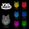 YKLWORLD 3D Wolf Lamp, Wolf Night Light, Led Optical Illusion Table ...